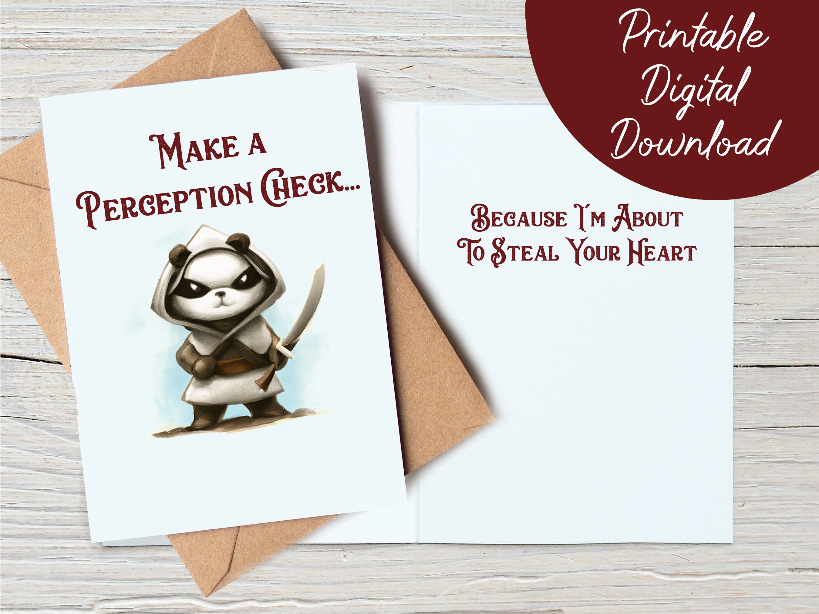Make a Perception Check Card | RPG Dnd Card, Print at Home Digital ...