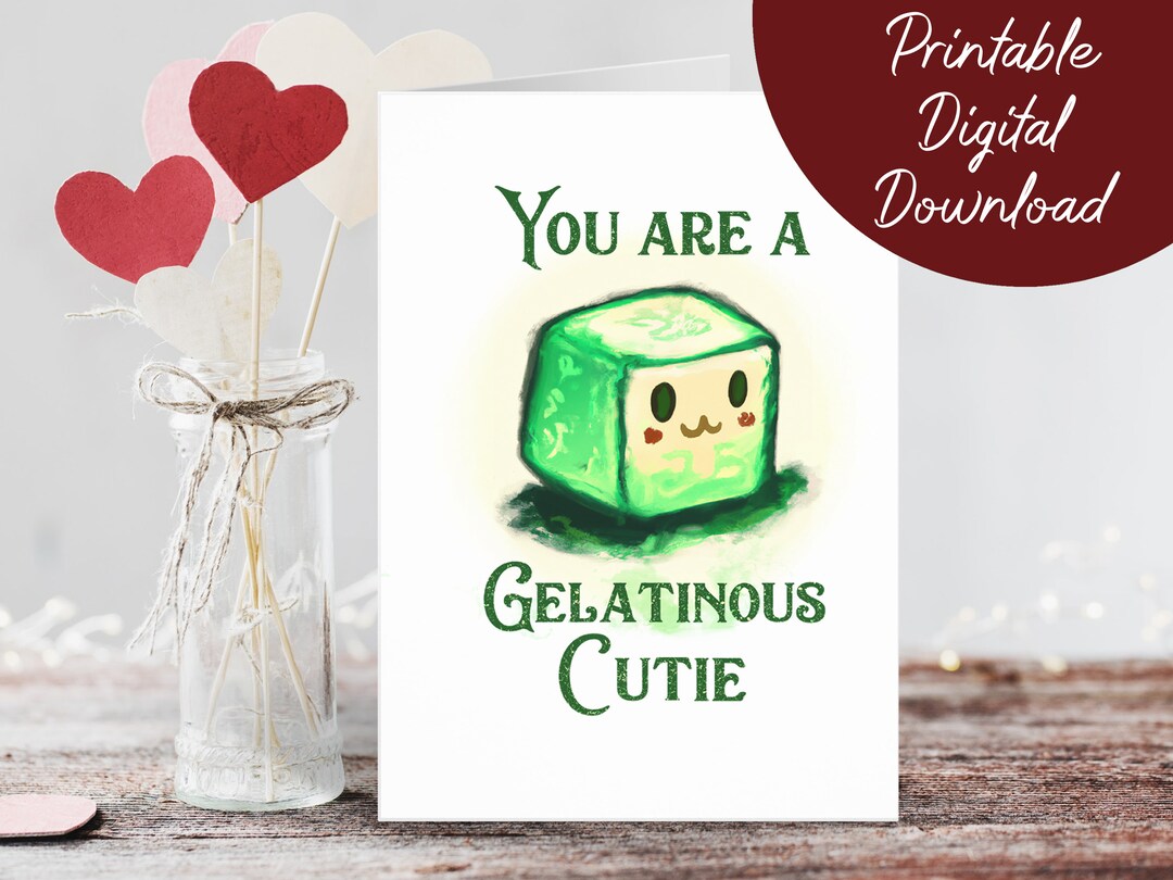Gelatinous Cute Card | RPG Dnd Card - Print-at-home Digital Download ...