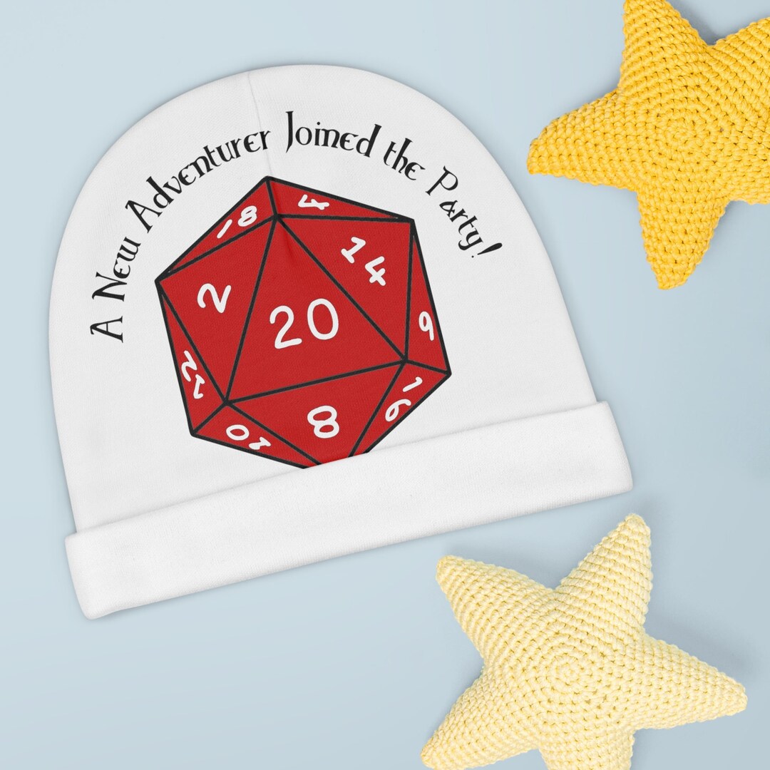 D20 Baby Beanie - Dnd Newborn Hat | D&D Baby Gifts, Geeky Baby Shower ...