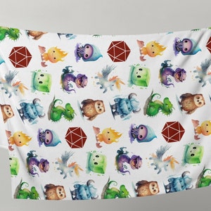 RPG Monsters Throw Blanket - Dnd Blanket, Baby Blanket, Dragons, Dnd ...