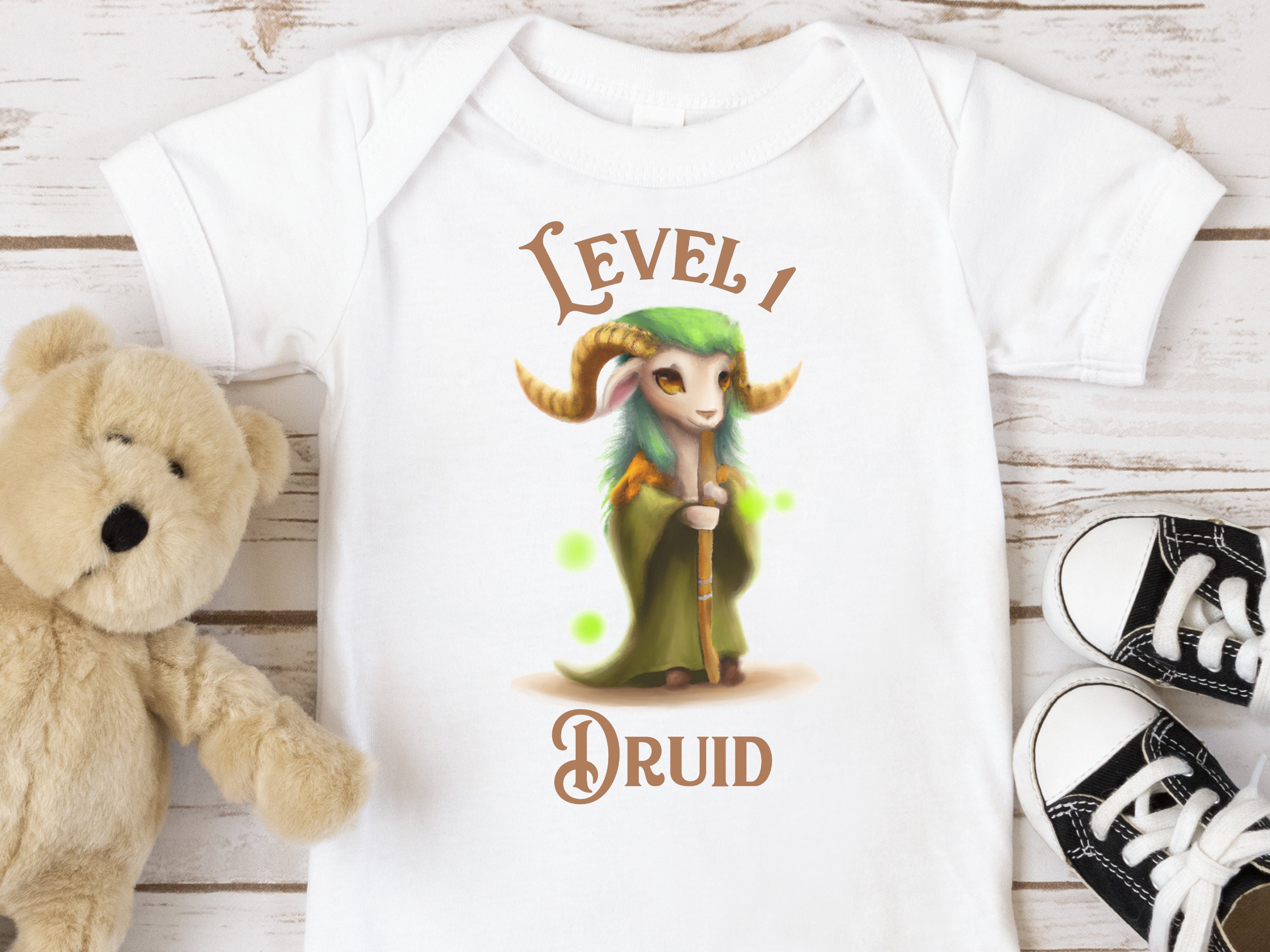 Level 1 Druid Dnd Baby Bodysuit D&D Baby Gifts, Geeky Baby Shower Gift ...