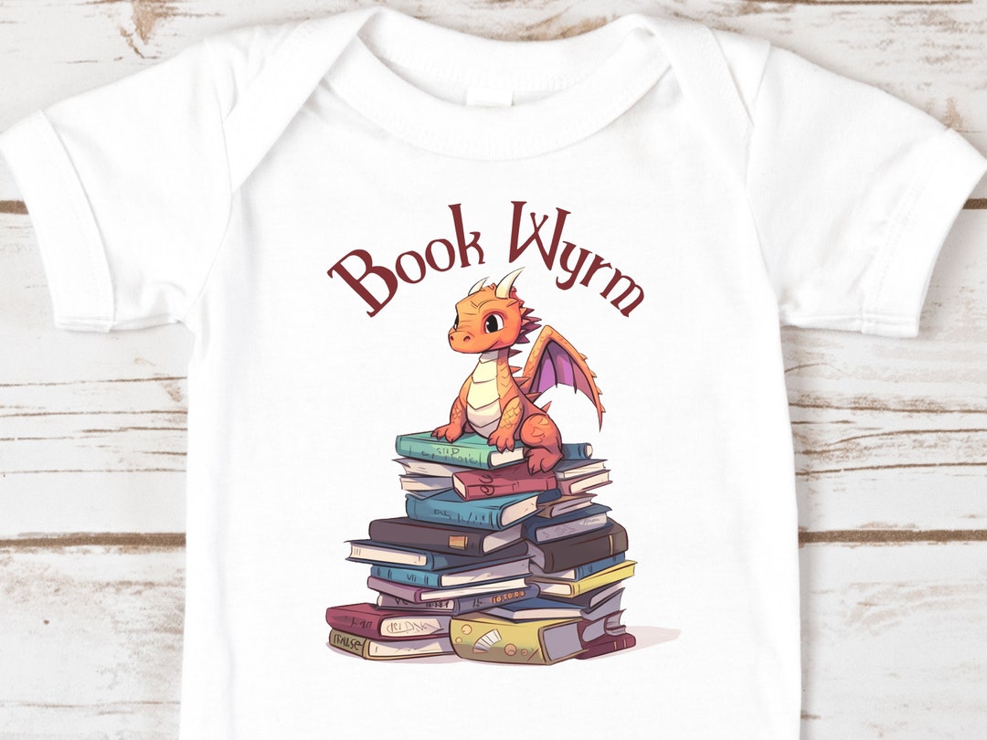 Book Wyrm Baby One-peice Bodysuit - Cute Reading Dragon Baby Shirt ...