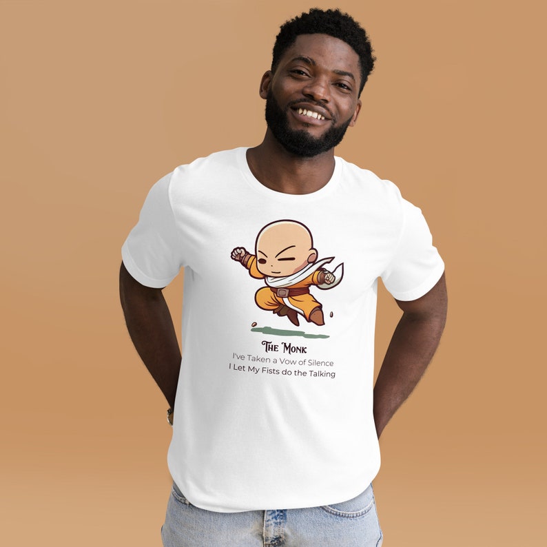 Monk Class Adult T-shirt Dnd Monk Class Shirt, D&D Gifts, Dnd Clothes ...