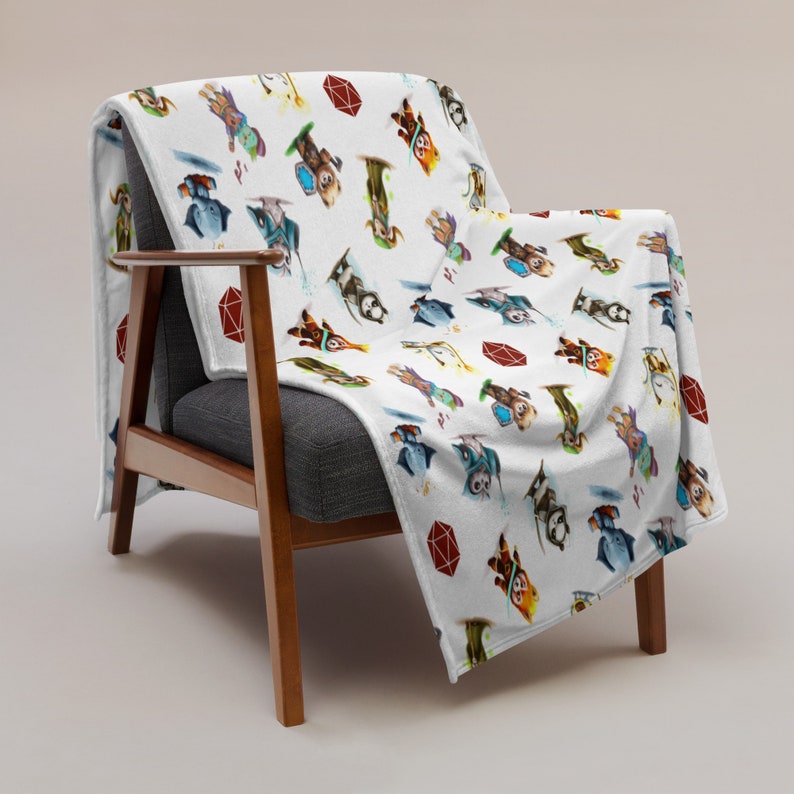 RPG Classes Throw Blanket - Dnd Blanket, Baby Dnd Blanket, Dnd Gifts ...