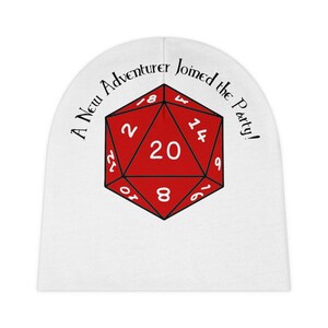 D20 Baby Beanie - Dnd Newborn Hat | D&D Baby Gifts, Geeky Baby Shower ...