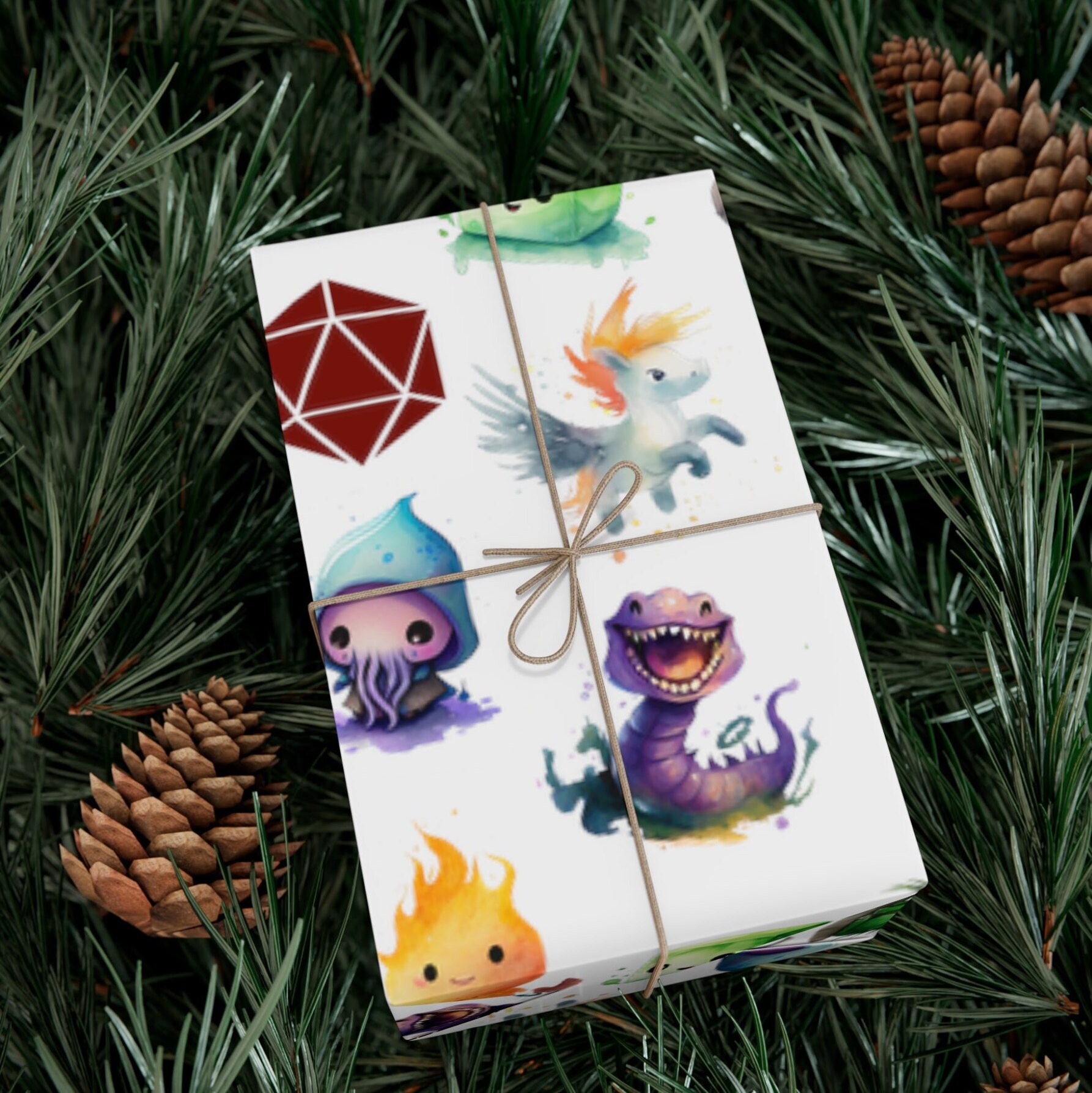 RPG / Dnd Monsters Gift Wrapping Paper Dnd Christmas Paper - Etsy
