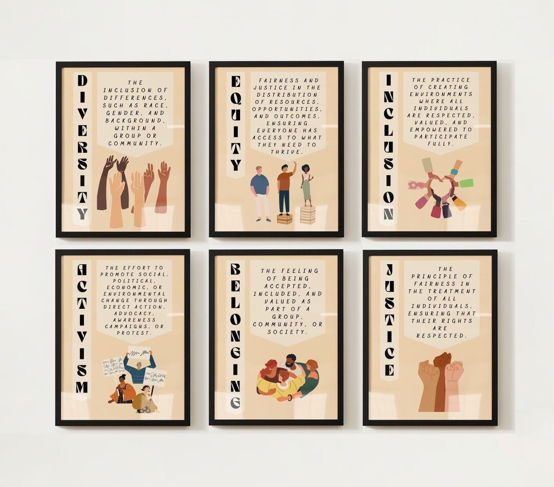 Social Justice Posters Diversity Equity Inclusion Activism Belonging ...