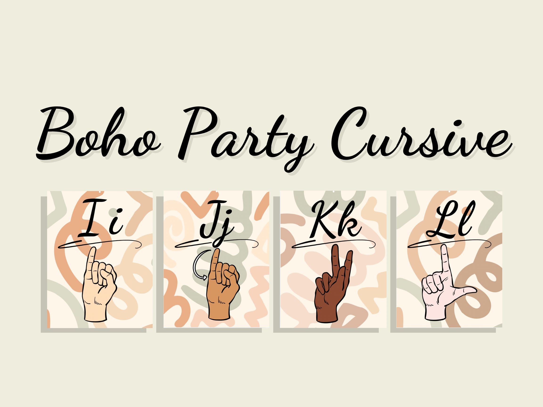 ASL Alphabet Posters - American Sign Language - Minimalistic - Boho ...