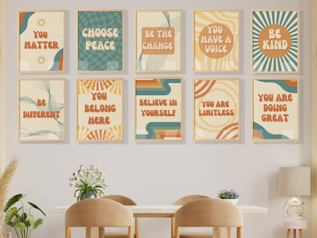 Boho Retro Affirmation Inspirational Posters - Growth Mindset ...