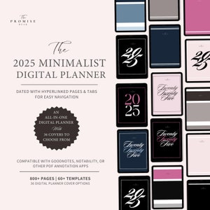2025 Minimalist Digital Planner | 365 Days Fully Hyperlinked Monthly ...