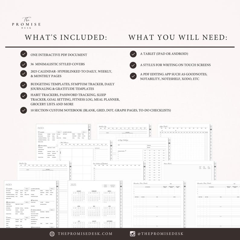 2025 Minimalist Digital Planner | 365 Days Fully Hyperlinked Monthly ...
