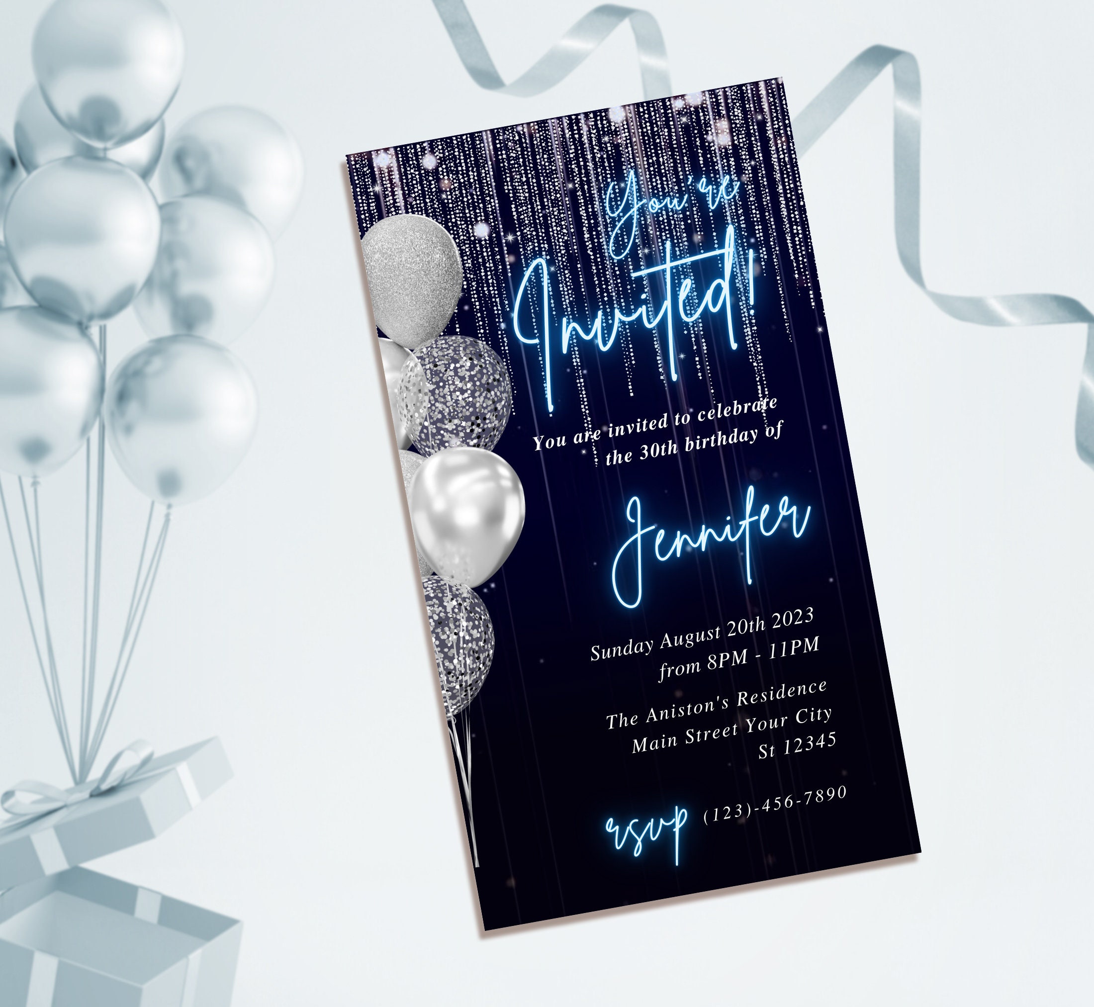 Digital Birthday Party Invitation, Mobile Birthday Party Video ...
