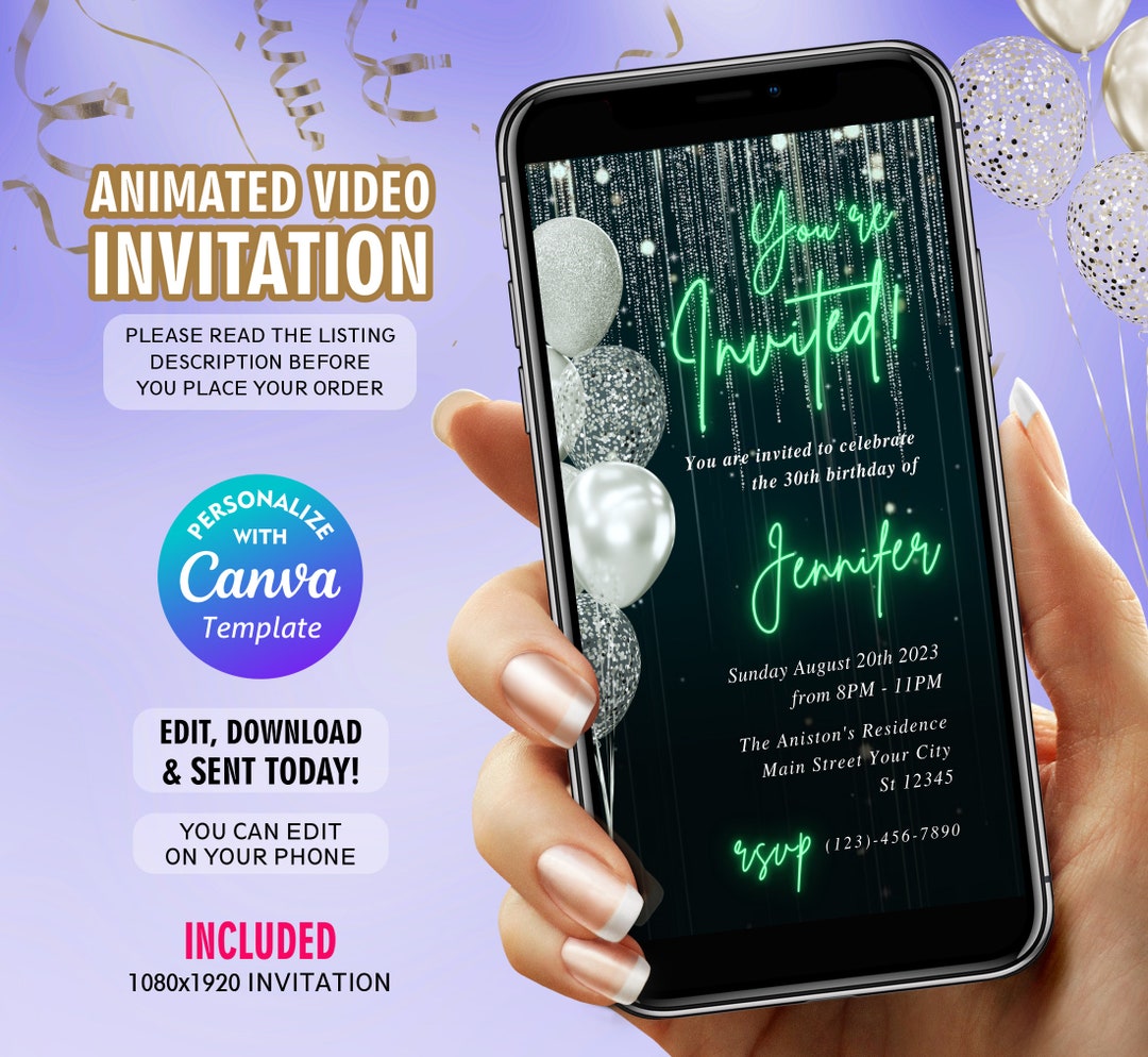 Electronic Birthday Party Invitation, Mobile Birthday Party Video ...