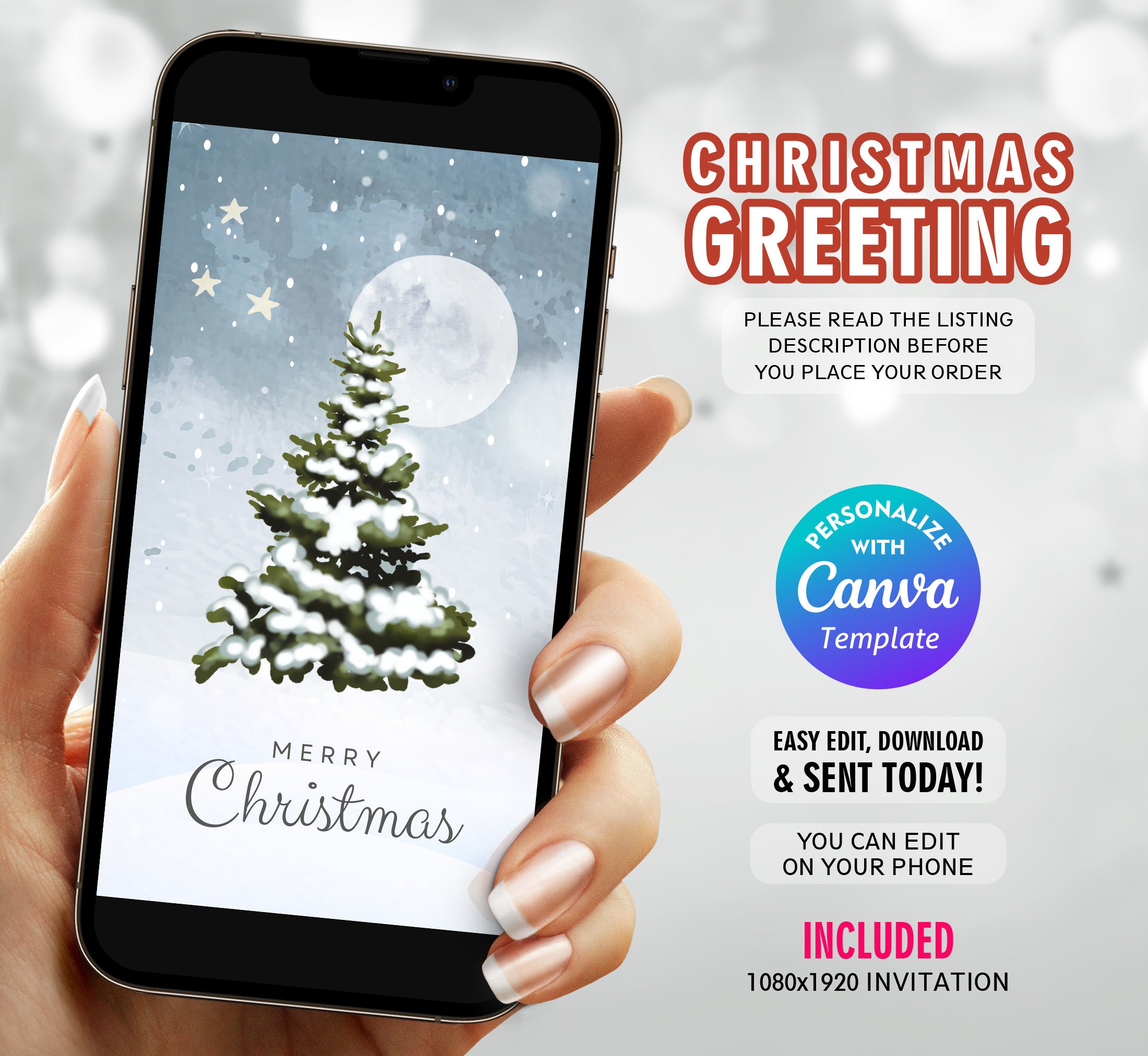 DIGITAL Christmas Tree Card Company Christmas Card Business - Etsy