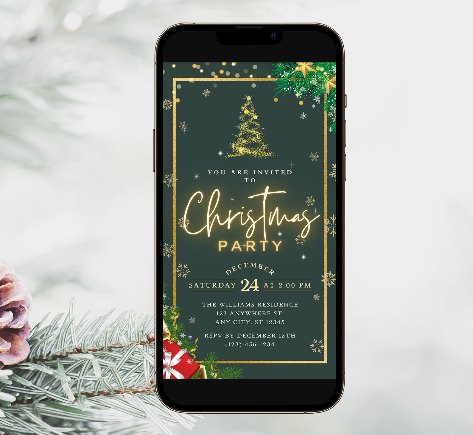 Digital Christmas Party Invitation Holiday Party Invite - Etsy
