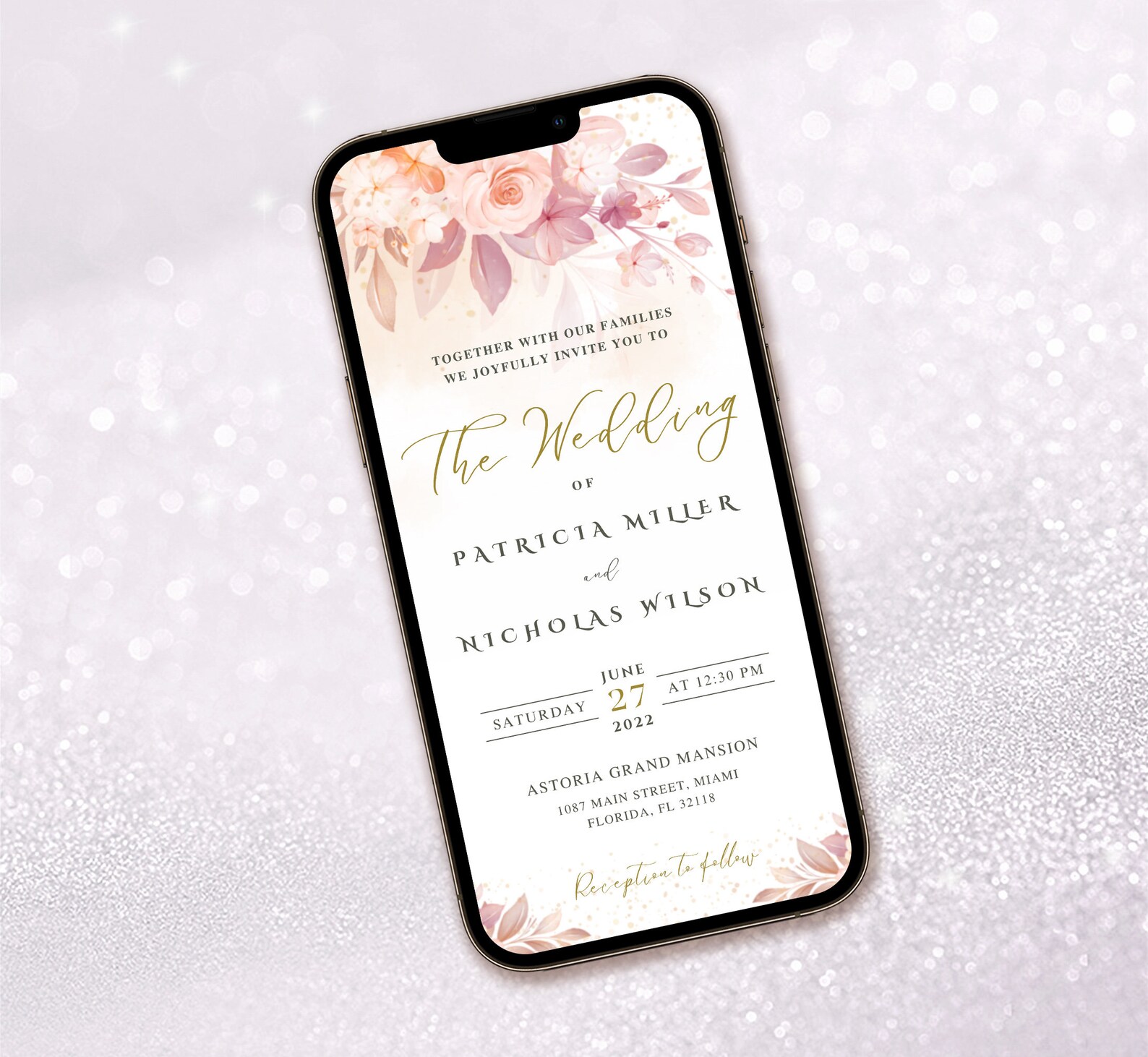 Digital Wedding Invitation, Wedding Invitation Template, Rustic Wedding ...