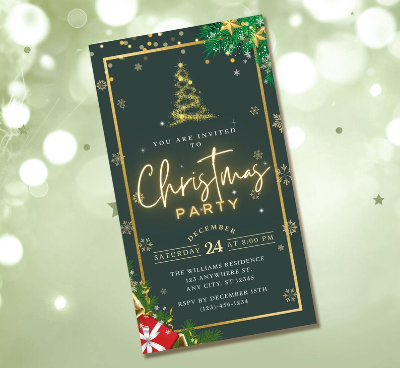 Digital Christmas Party Invitation Holiday Party Invite - Etsy
