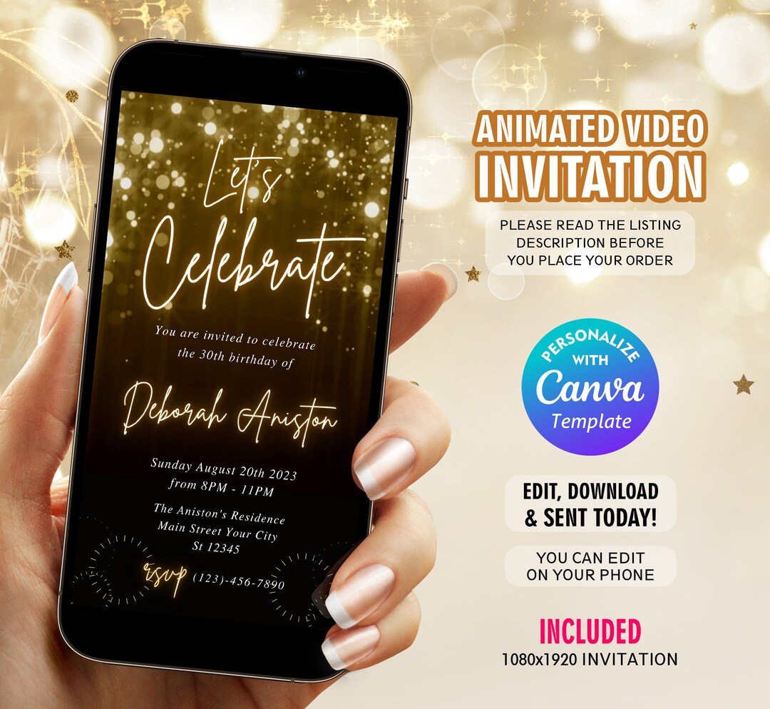 Electronic Birthday Party Invitation, Digital Birthday Dinner ...