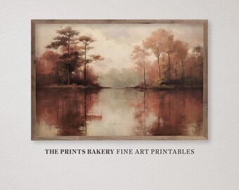 Rustic Fall Landscape: Digital Print, Vintage Autumn, Moody Countryside ...