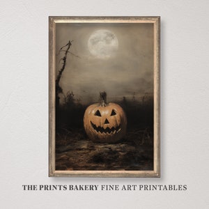 PRINTABLE Halloween Wall Art, Carved Pumpkin Vintage Still Life, Rustic ...