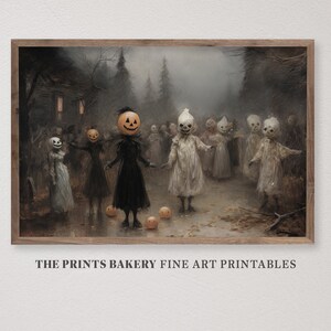PRINTABLE Halloween Wall Art, Spooky Character Halloween Party Print ...