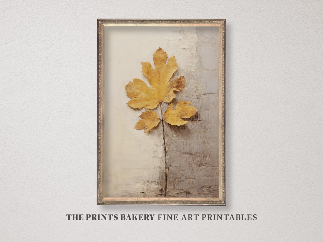 PRINTABLE Vintage Fall Botanical Leaf Print, Rustic Neutral Wall Art ...