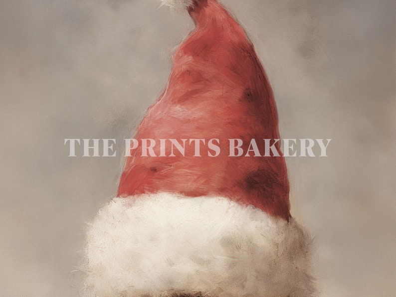 PRINTABLE Christmas Santa Claus Hat Still Life Print, Xmas Holiday Wall ...