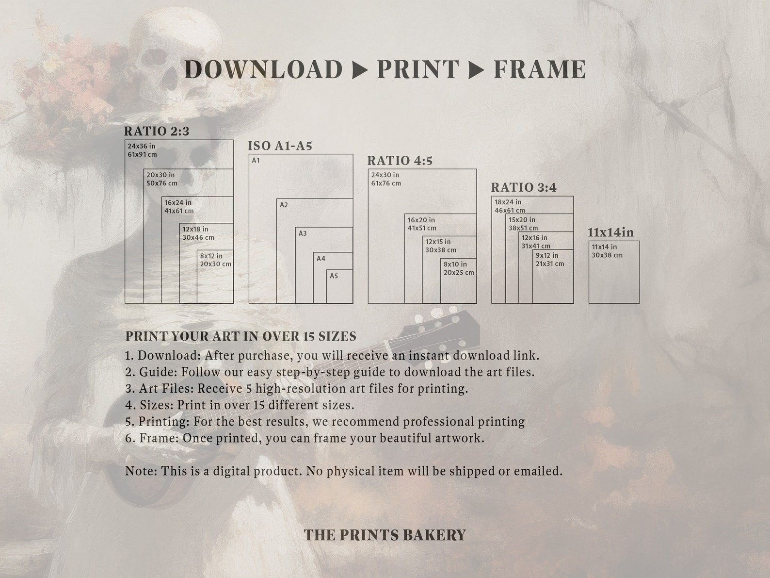PRINTABLE Halloween Skeleton Mexican Folklore Print, Day of the Dead ...