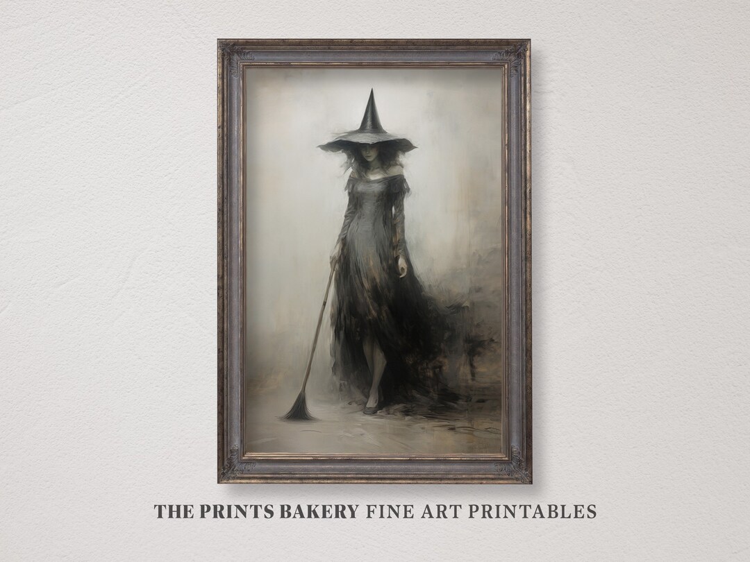 PRINTABLE Halloween Witch Print, Vintage Witchy Wall Art, Rustic ...