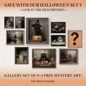 PRINTABLE Halloween Wall Art, Cute Black Cat Halloween Witchy Print ...