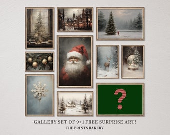 Christmas Print Set Holiday Snowy Winter Gallery Wall 10 Prints Digital ...