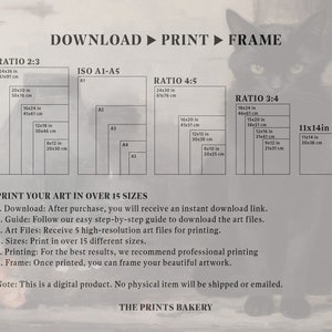 PRINTABLE Halloween Vintage Prints, Black Cat Witchy Wall Art, Witch ...