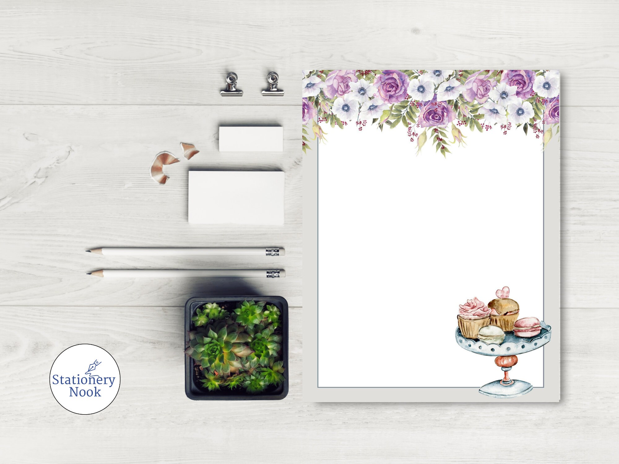 Stationery Set, Dessert Theme, Letter Writing Paper, Digital Note ...