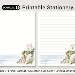 Writing Paper, Ocean Cliff, Landscape Stationery, Lined & Unlined Note ...