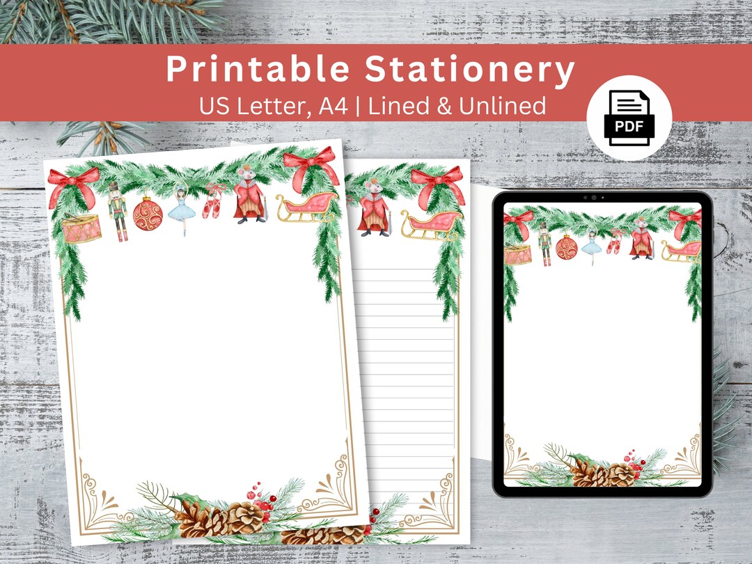 Christmas Nutcracker Stationery Letter Writing Paper Lined - Etsy