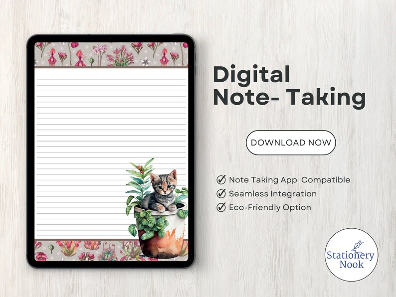 Stationery Set, Cute Cats, Letter Writing Paper, Watercolor Design ...