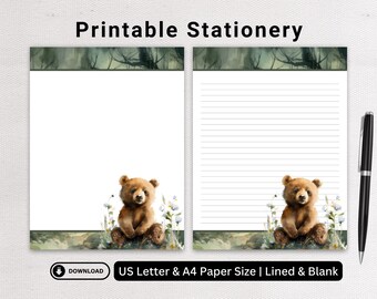 Stationery Set, Cute Cats, Letter Writing Paper, Watercolor Design ...