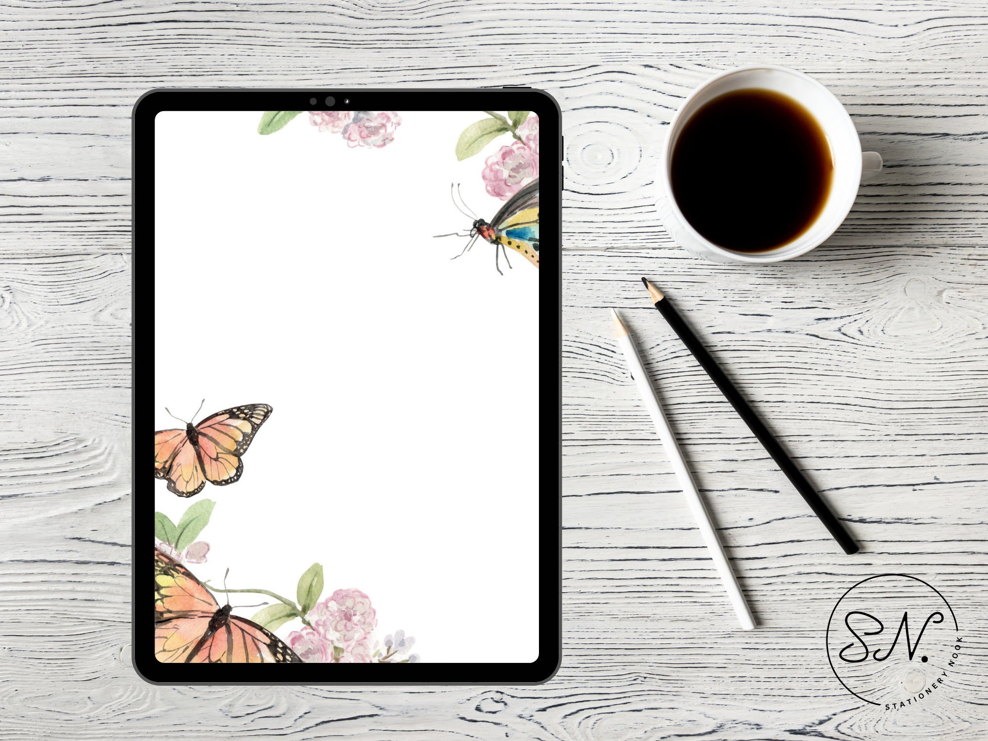 Stationery Printable Butterfly Watercolor Letter Writing Set Digital ...