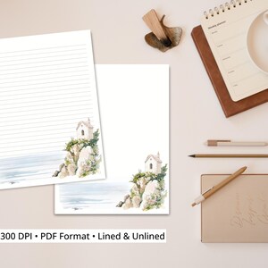 Writing Paper, Ocean Cliff, Landscape Stationery, Lined & Unlined Note ...