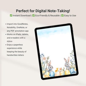 Easter Stationery, Easter Bunnies, Letter Writing Set, Lined & Unlined ...