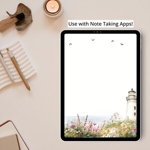 Writing Paper, Coastal Lighthouse, Beach Stationery, Lined & Unlined ...