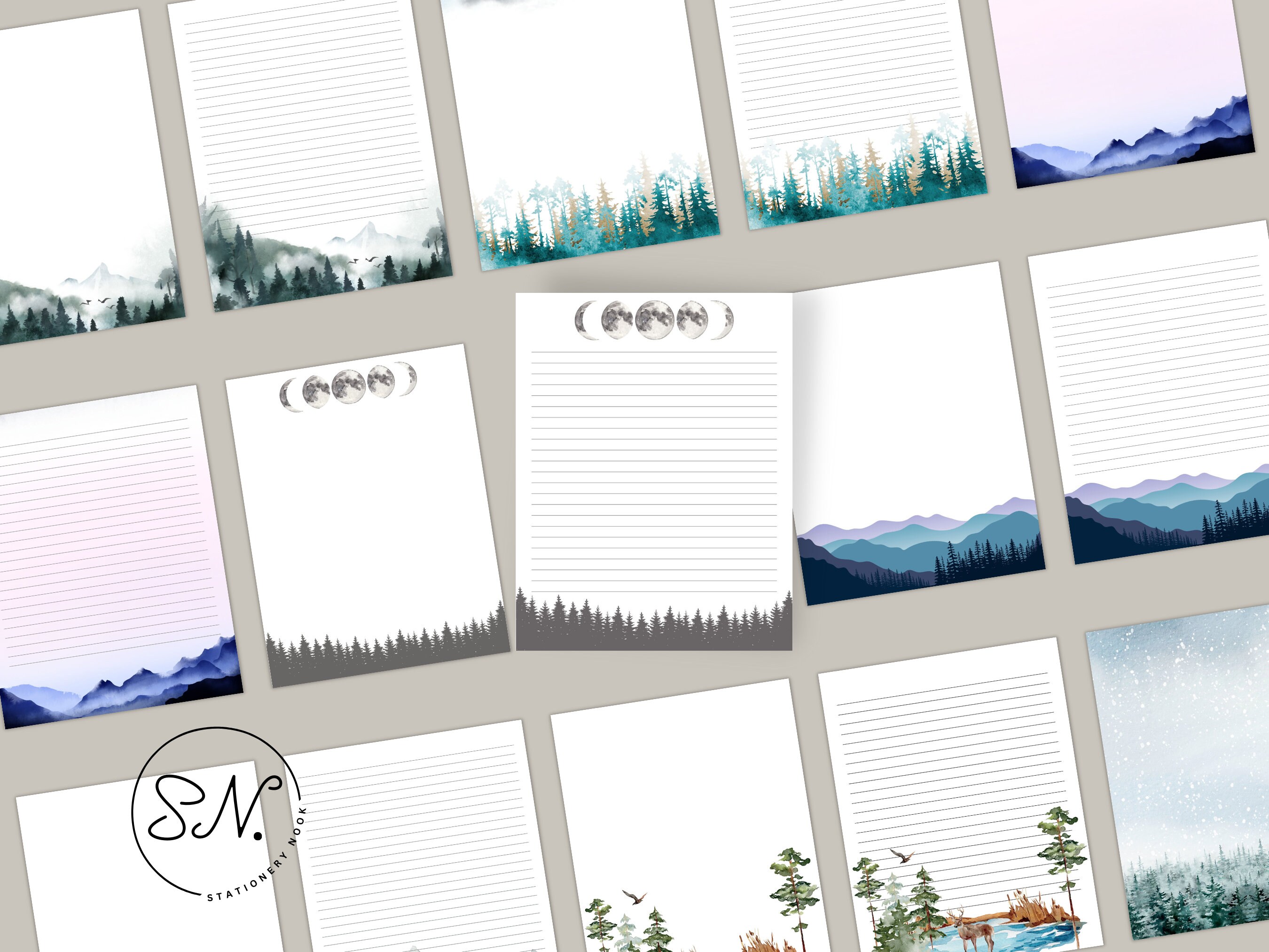 Deer and Forest Stationery, Letter Writing, Lined & Unlined Note Paper ...