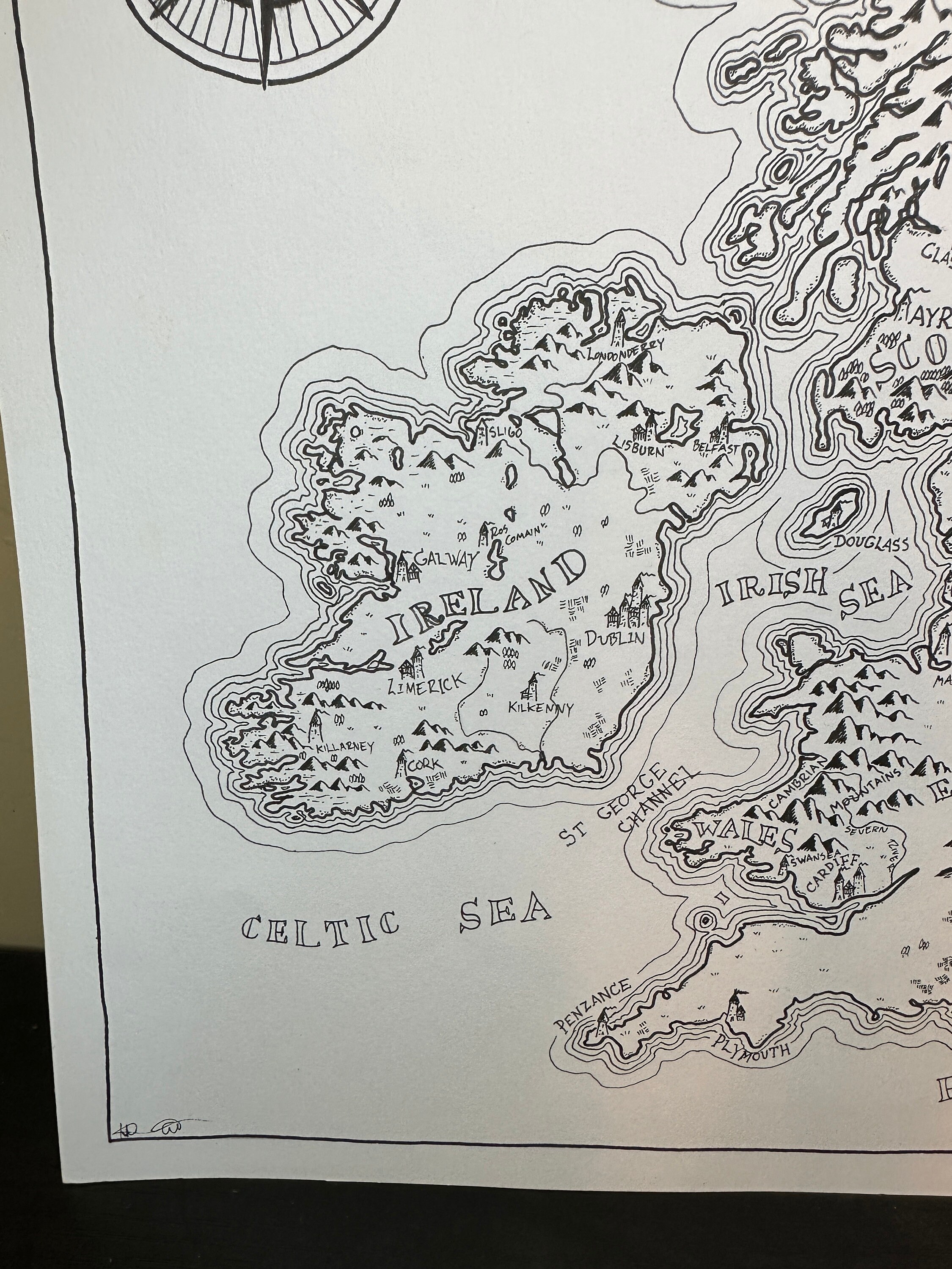 Fantasy Map Print: United Kingdom & Ireland, Hand-drawn (11x14) - Etsy