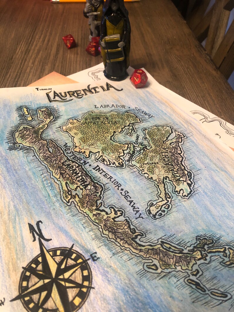 Custom Hand Drawn Fantasy Map for RPG Dungeons and Dragons - Etsy Canada