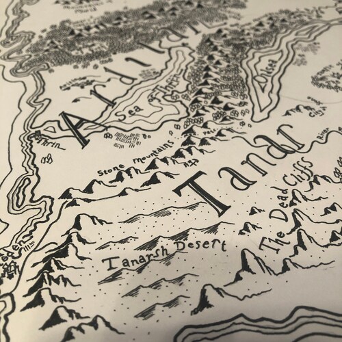 Custom Hand Drawn Fantasy Map for RPG Dungeons and Dragons - Etsy