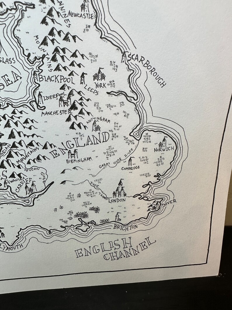 Fantasy Style Map of the United Kingdom and Ireland. England, Scotland ...