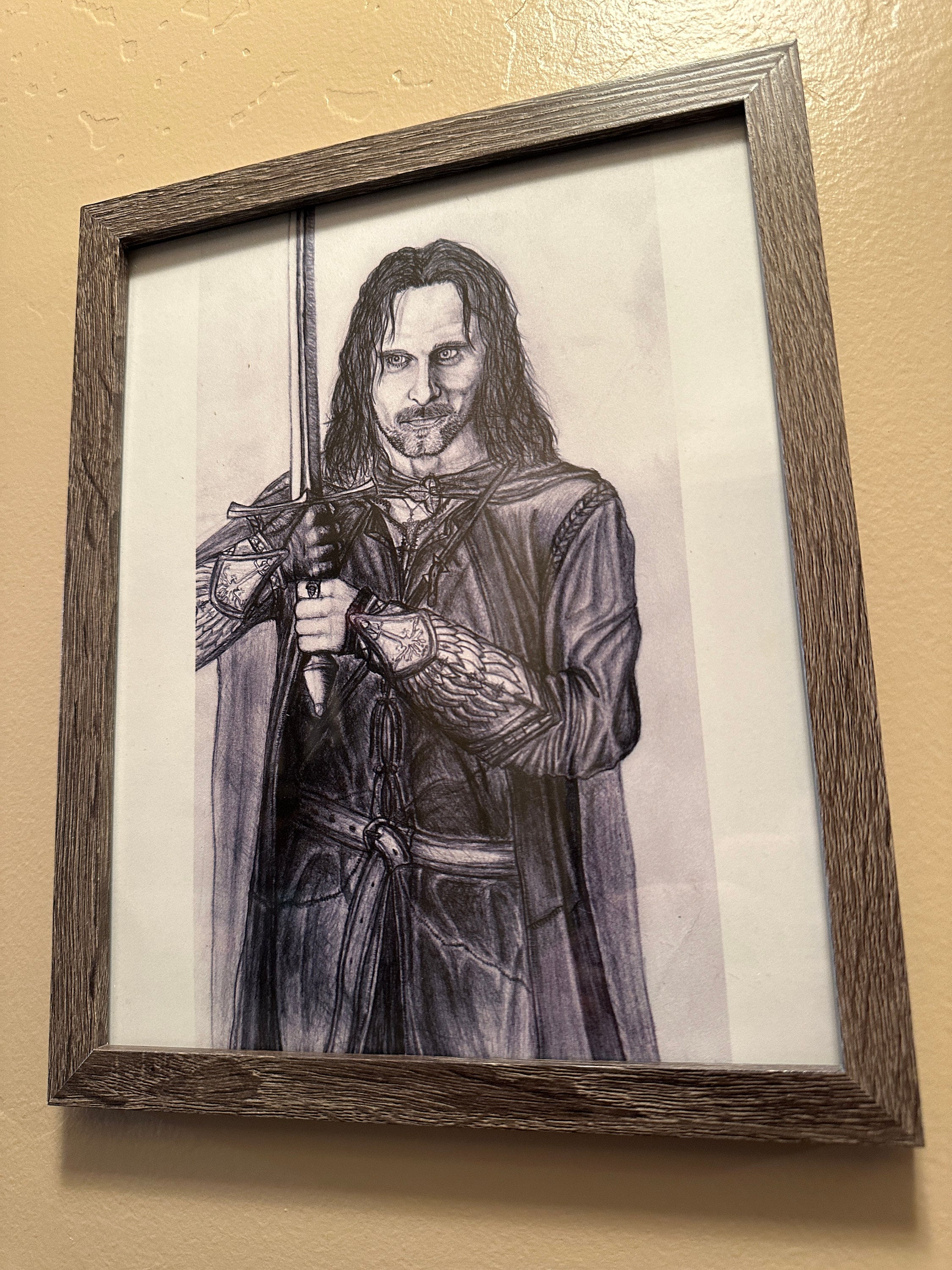 Aragorn Graphite Pencil Drawing Print - Etsy