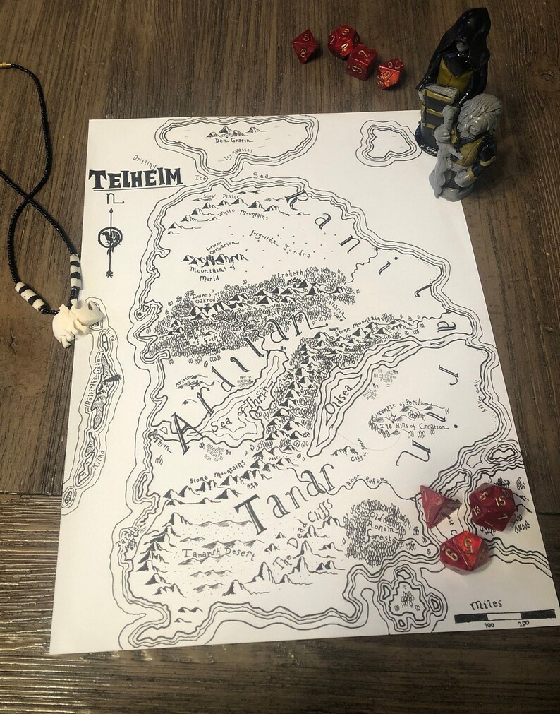 Custom Hand Drawn Fantasy Map for RPG Dungeons and Dragons - Etsy