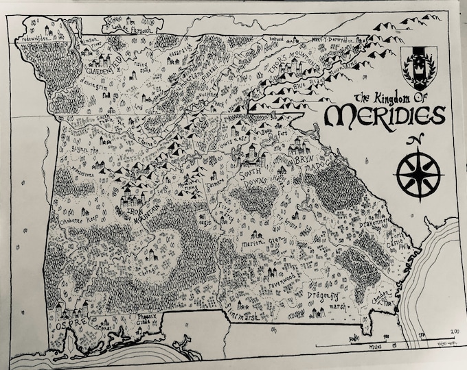 Custom Hand Drawn Fantasy Map for RPG, Dungeons and Dragons (dnd) Novel ...