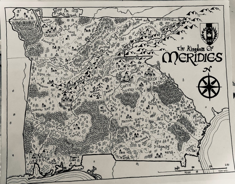 Custom Hand Drawn Fantasy Map for RPG, Dungeons and Dragons dnd Novel ...